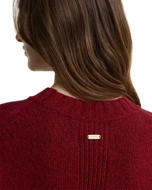 Barbour Gaia Cotton Wool Blend Crewneck Sweater - Cranberry