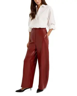 MARIE OLIVER Harlow Faux Leather Barrel Pants