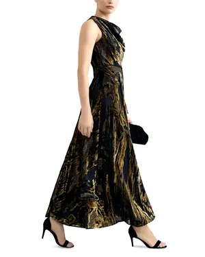 PHASE EIGHT Carrie Velvet Printed Burnout Maxi Dress