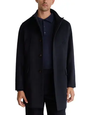 REISS Fossil Funnel Neck Gilet Insert Coat - Navy