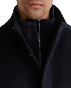 REISS Fossil Funnel Neck Gilet Insert Coat - Navy