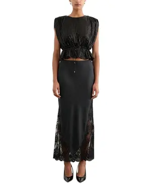 TOCCIN Talon Embellished Drawstring Top - Jet