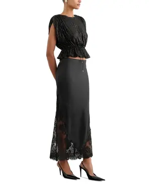 TOCCIN Talon Embellished Drawstring Top - Jet