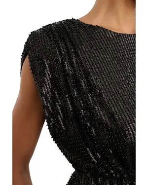 TOCCIN Talon Embellished Drawstring Top - Jet