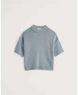 SEASALT CORNWALL Fistral Knitted Crew Neck Jumper - Limpet