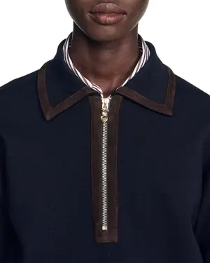 Sandro Sinclair Half Zip Sweater