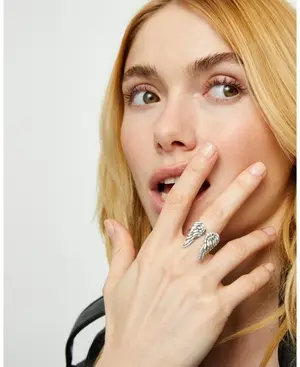 UNODE50 Sterling Plated Ring In The Shape Of Wings