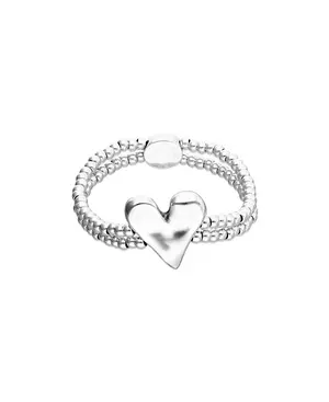 UNODE50 Sterling Plated Bracelet With Heart Detail - Silver
