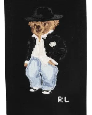 Polo Ralph Lauren Holiday Bear Intarsia Wool Blend Knit Scarf