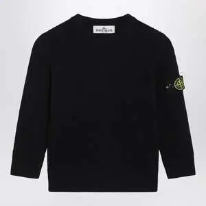 Stone Island Navy Wool Sweater