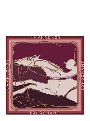 Longchamp Silk Square Scarf With Maxi Print - Red