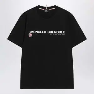 Moncler Cotton Logo T-shirt With Crew Neck - Black