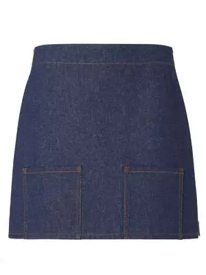 Fendi Mini Denim Flared Skirt With Front Patch Pockets