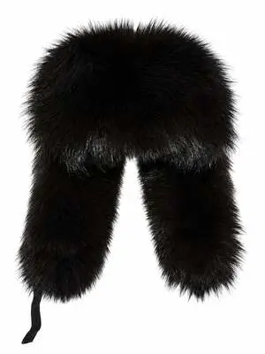 YVES SALOMON Waterproof Windproof Storm System Ushanka Hat With Flannel And Fox Fur