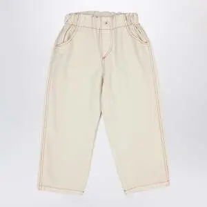 BUHO Cotton Blend Trousers With Relaxed Tailoring - Beige