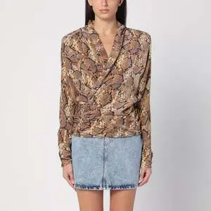 Isabel Marant Étoile Snake Print Marlin Blouse - Beige