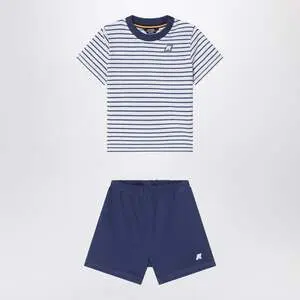 K-WAY Two-piece Striped Cotton Outfit