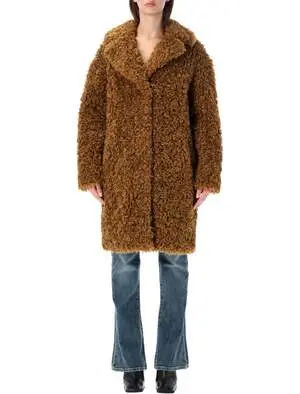 STAND STUDIO Teddy Faux Fur Coat - Hazel