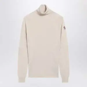 Moncler Light Beige Wool Turtleneck Sweater