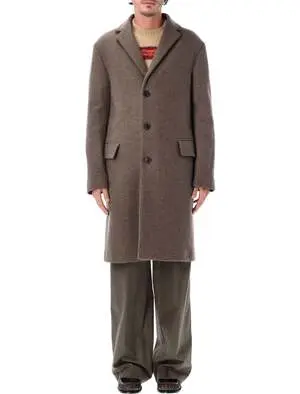 Dries Van Noten Wool Blend Overcoat - Beige