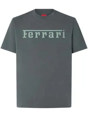 FERRARI Logo Graphic Cotton T-shirt - Grey