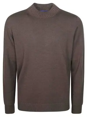 DRUMOHR Tubular Merino Turtleneck Sweater, Fine Gauge 7 - Marrone