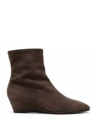 GIA BORGHINI Amanda Mini Ankle Boots In Leather With Sculpted Wedge Heel