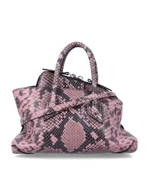 Attico Snake-effect Leather Top Handle Tote Bag