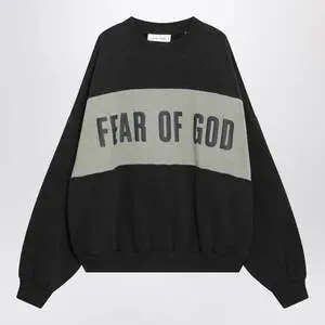 Fear Of God Dark Melange Cotton Fleece Crewneck Sweatshirt - Grey