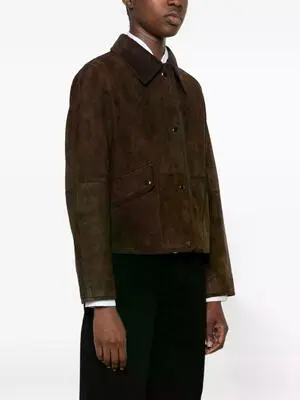THE JACKIE LEATHERS Corduroy-collar Leather Jacket