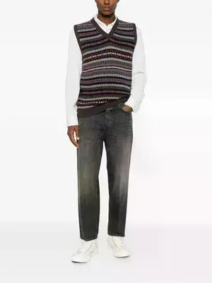 IN THE BOX Fair Isle V-neck Sweater Vest - Brown