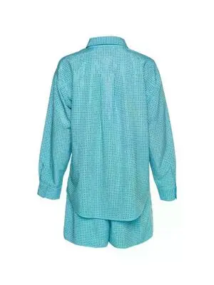 SELF-PORTRAIT Hotfix Oversized Shirt And Shorts Set