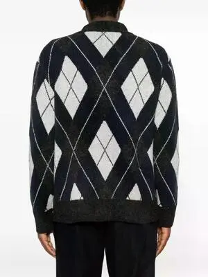 HOSIO Argyle-knit Cardigan