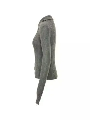TELA Joy Ribbed-knit Cardigan - Grey
