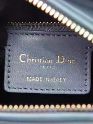 Dior 2000-2026 Medium Lambskin Cannage Lady Satchel - Blue