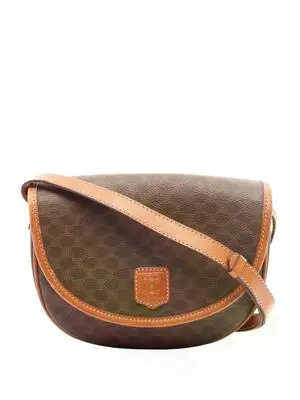 Celine 2000-2026 Macadam Coated Canvas Crossbody Bag - Brown