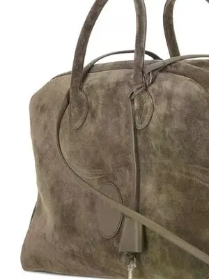 THE EROSE Suede Logo-patch Handbag