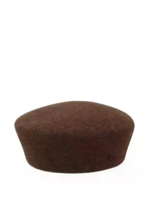 Ruslan Baginskiy Logo-embroidered Wool Beret - Brown