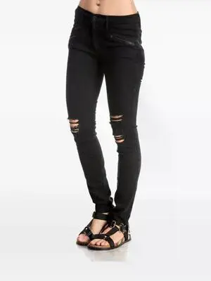 Black Orchid Billie Zipper Distressed Jeans