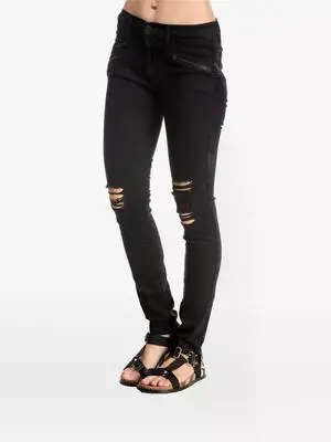 Black Orchid Billie Zipper Distressed Jeans