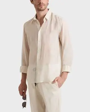 Vilebrequin Solid Ramie Shirt Shirt Caracal