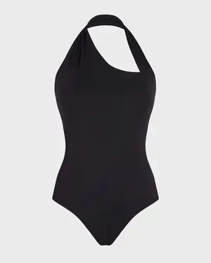 Vilebrequin Graphic Neckline Onepiece Swimsuit Solid Swimwear Fabina - Black