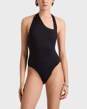 Vilebrequin Graphic Neckline Onepiece Swimsuit Solid Swimwear Fabina