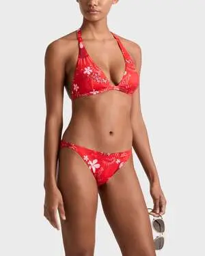 Vilebrequin Halter Bikini Top Papel De Embrulho Swimwear Fleche