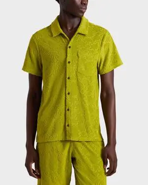 Vilebrequin Terry Bowling Shirt Turtles Net Jacquard Shirt Charli