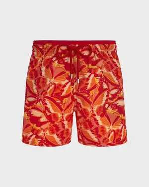 Vilebrequin Stretch Swim Trunks Dama Pintada Swimwear Mokise - Red