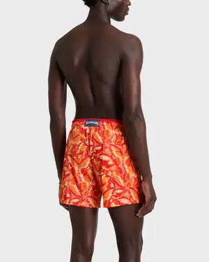 Vilebrequin Stretch Swim Trunks Dama Pintada Swimwear Mokise - Red