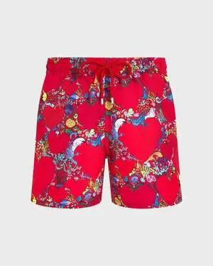 Vilebrequin Swim Trunks Amor Swimwear Moorea - Red