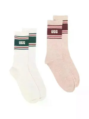 UGG Jedlyn Varsity Logo-intarsia Socks - Neutrals
