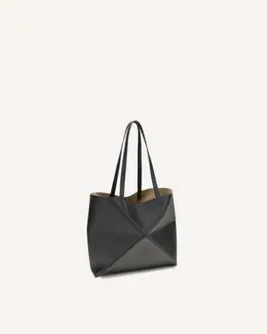 Loewe Medium Puzzle Fold Tote Bag - Black